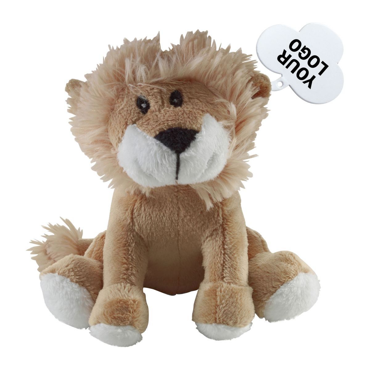 Promotional plush lion with logo printed, cheap PRICE! FRANK